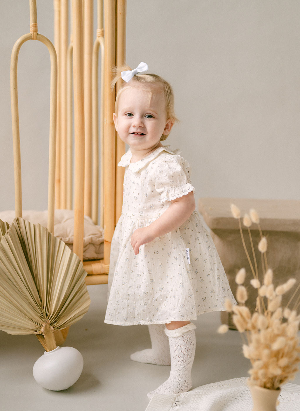 Pretty Vintage Girls Baby Toddler Kids Sofia Floral Collared Dress