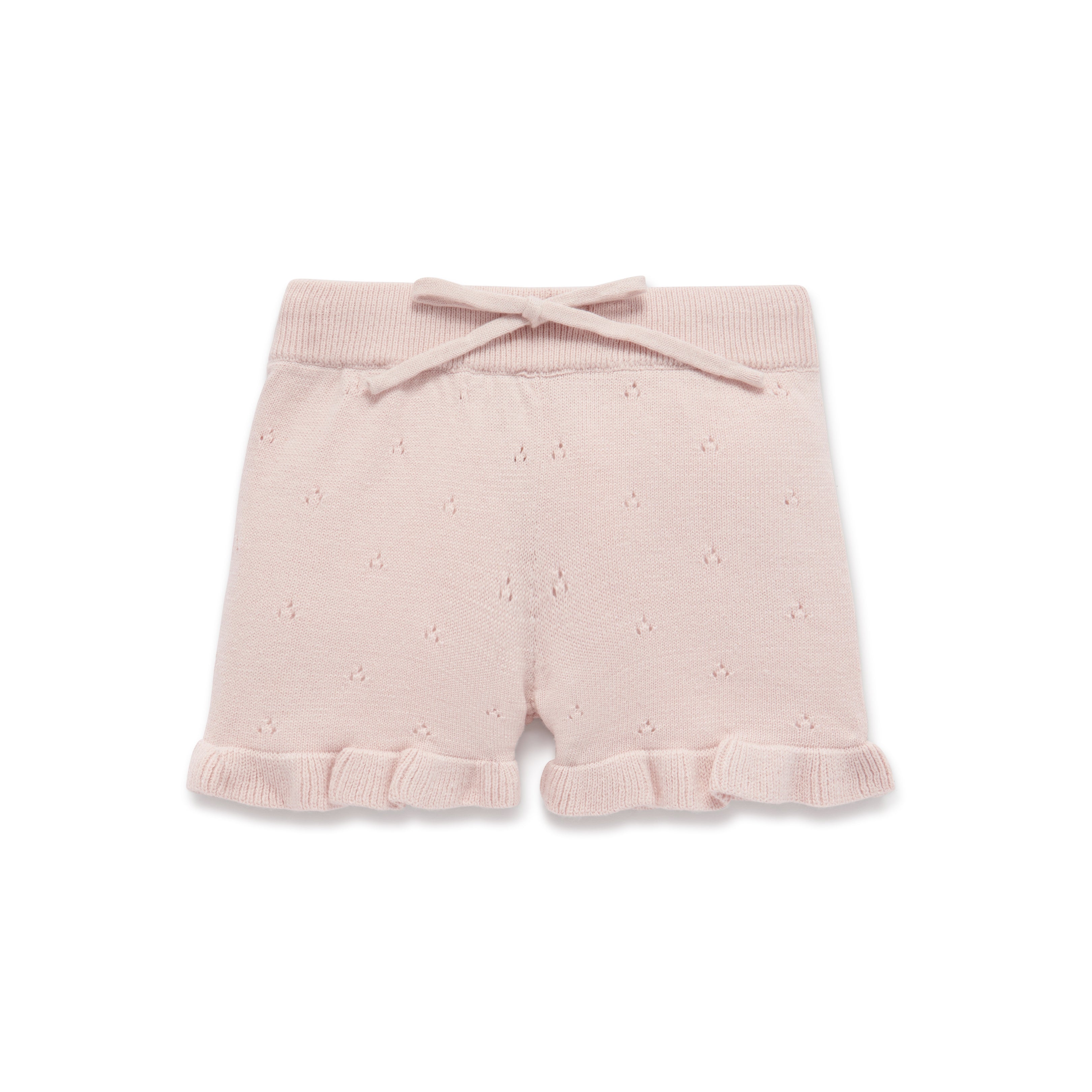 Pink Rose Knit Ruffle Shorts
