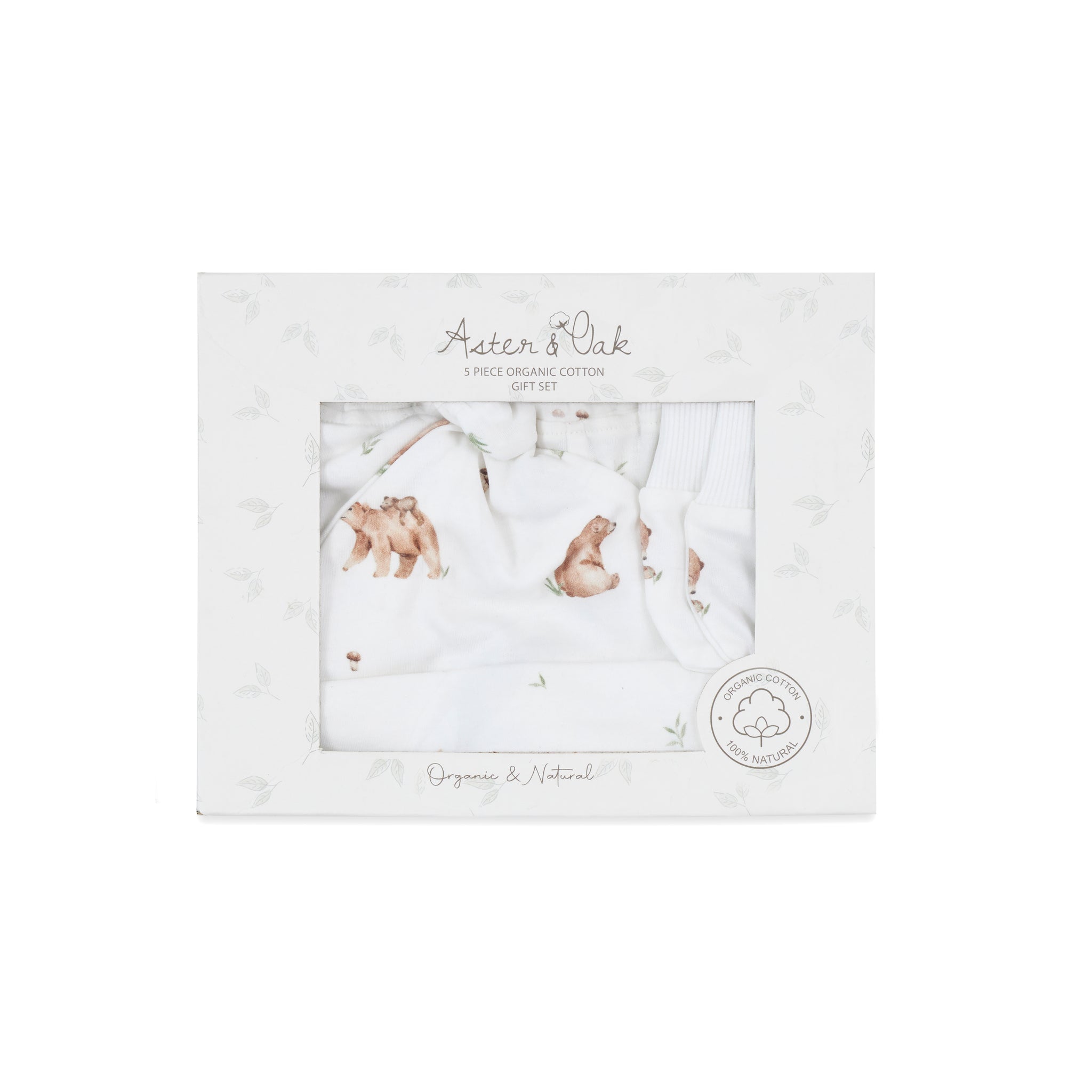 Baby Newborn Little Bear 5 Piece Gift Set Hamper Organic